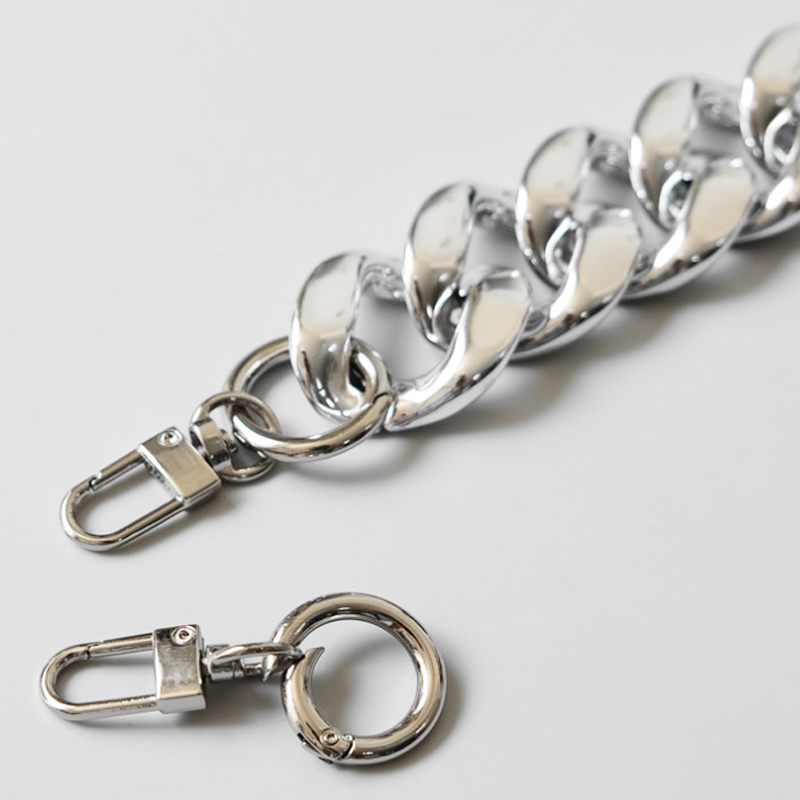 Silver Acrylic Chain With U Lobster Clasps For Women's Bag - 23 Inches ...